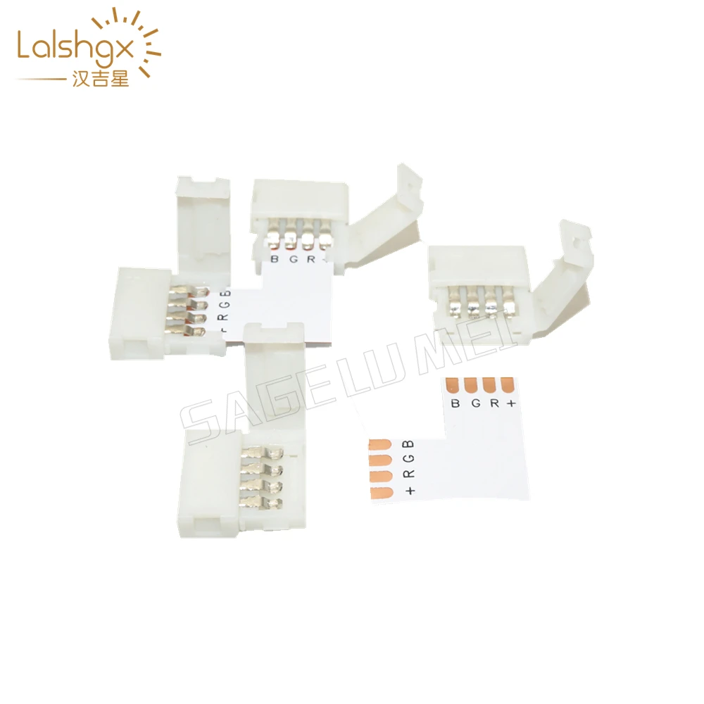 10set-2-3-4-5pin-L-Shape-Connector-Solderless-For-8mm-10mm-12mm-5050 ...