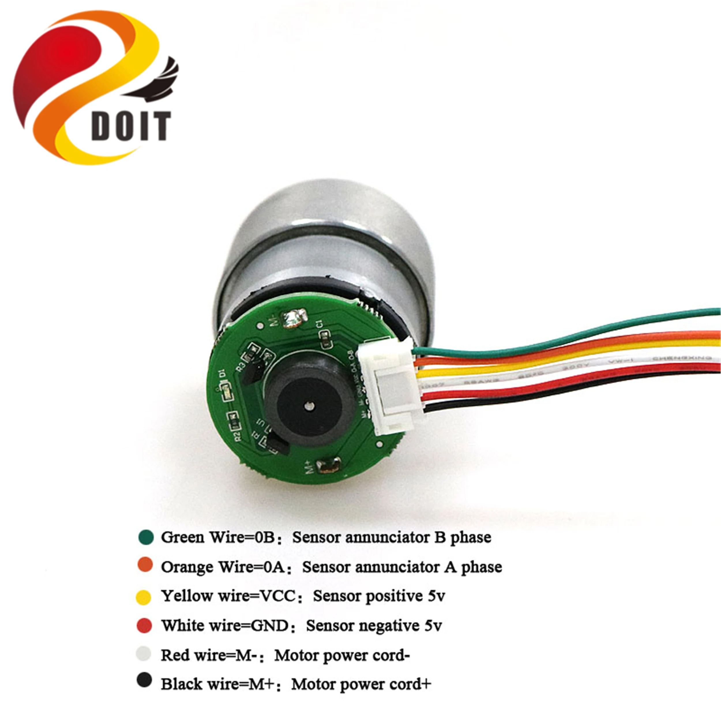 SZDOIT High Torque 37mm DC Geared Motor 37GB-520 Motor Two-phase Hall ...