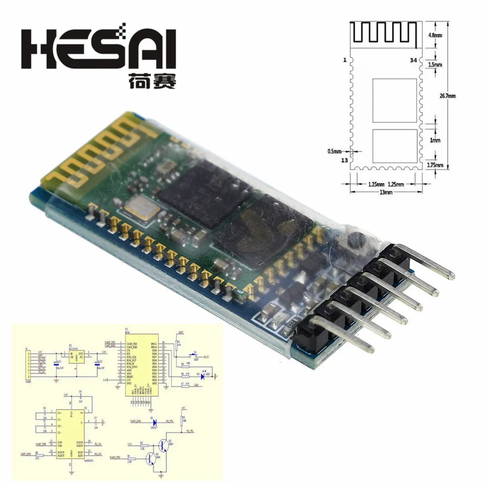 Wireless Communication Module 5PCS HC-05 Bluetooth Serial Module ...