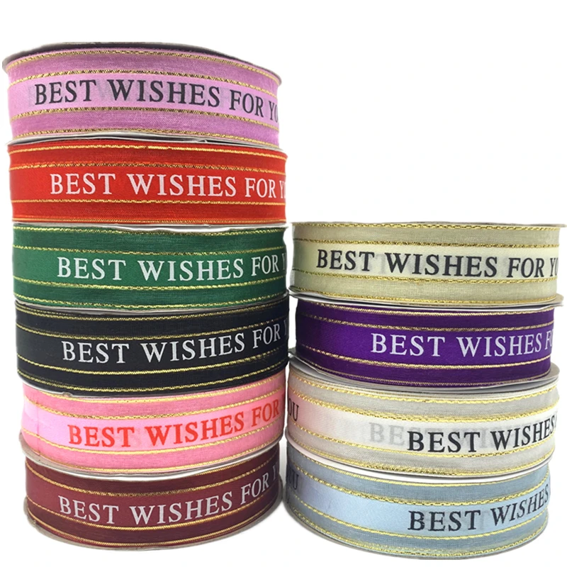 5yards-1-25mm-Organza-Ribbon-Print-BEST-WISHES-FOR-YOU-Lace-Ribbon-For ...