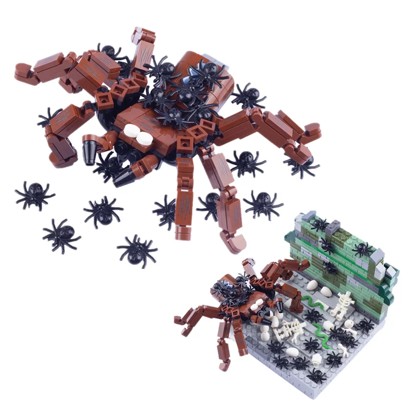 MOC-Animal-Spider-Building-Block-Spiders-Mystery-Nest-Skull-Halloween ...