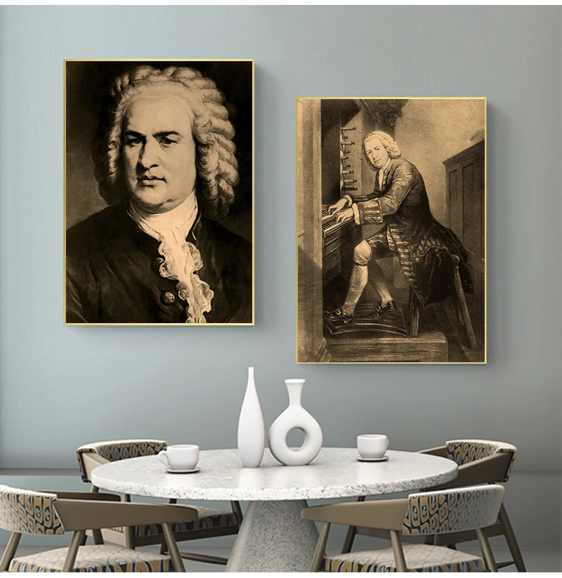 Johann Sebastian Bach and Son Paintings Printed on Canvas • CanvasPaintArt