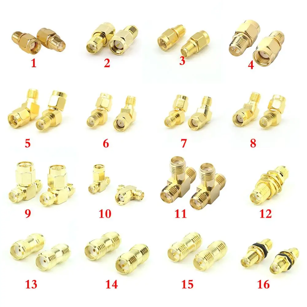 2Pcs SMA to SMA Male Female RF Coaxial SMA Adapter Kit RF Coax Coupling ...