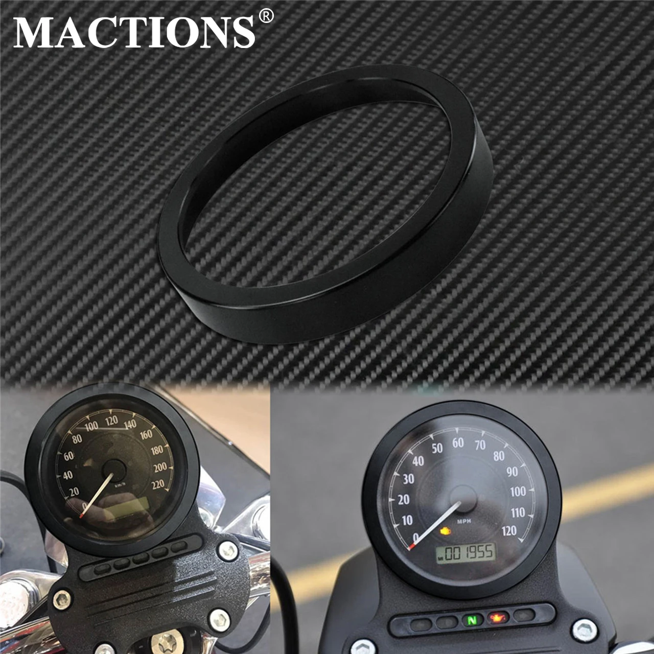 Moto tachimetro Trim Bezel Trim Ring alluminio per Harley Sportster ...