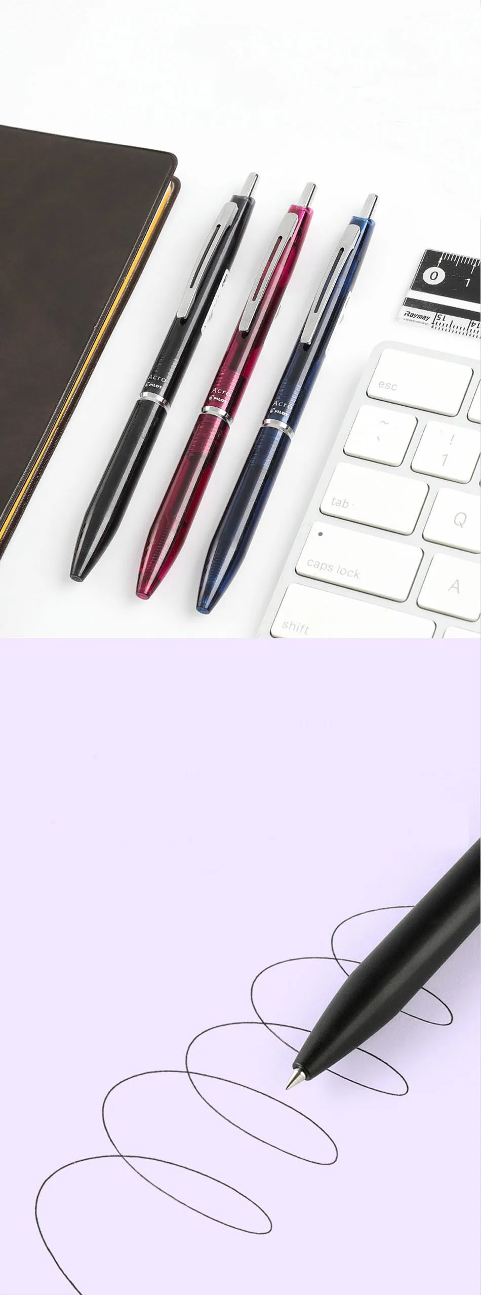 Stylo,Stylo à bille rétro,pilote japonais Acro,1 pièce,stylo à pression ...