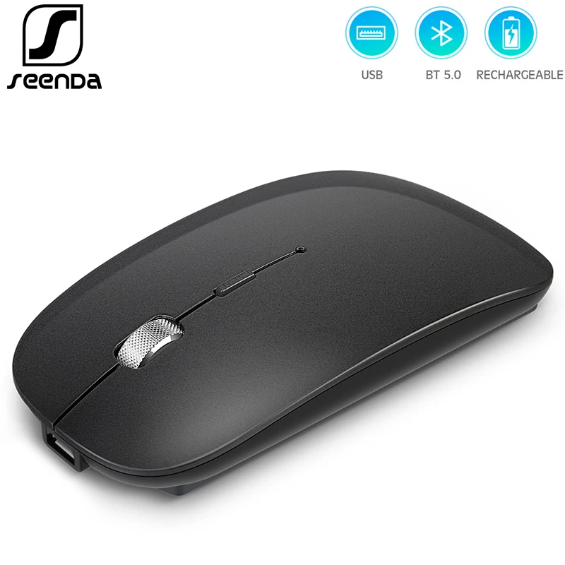 Seenda Rechargeable Wireless Mouse Bluetooth-compita 5.0 Mouse For Mac ...
