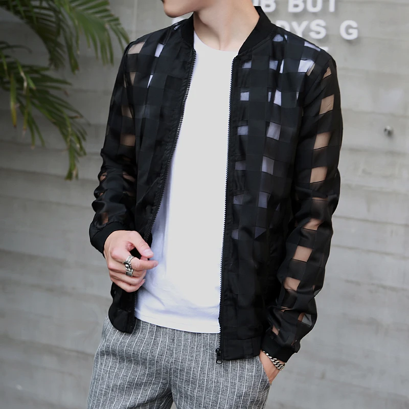 Pierced-Transparent-Bomber-Jacket-Men-2024-Sun-Protection-Clothing ...