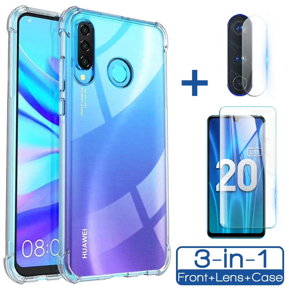 Funda transparente para Honor 20 Lite s, cristal + Cámara, funda de silicona suave para Huawei ...