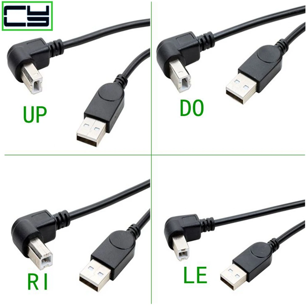 USB 2.0 A Male to USB B Male Type B BM Up&Down&Right & Left Angle ...