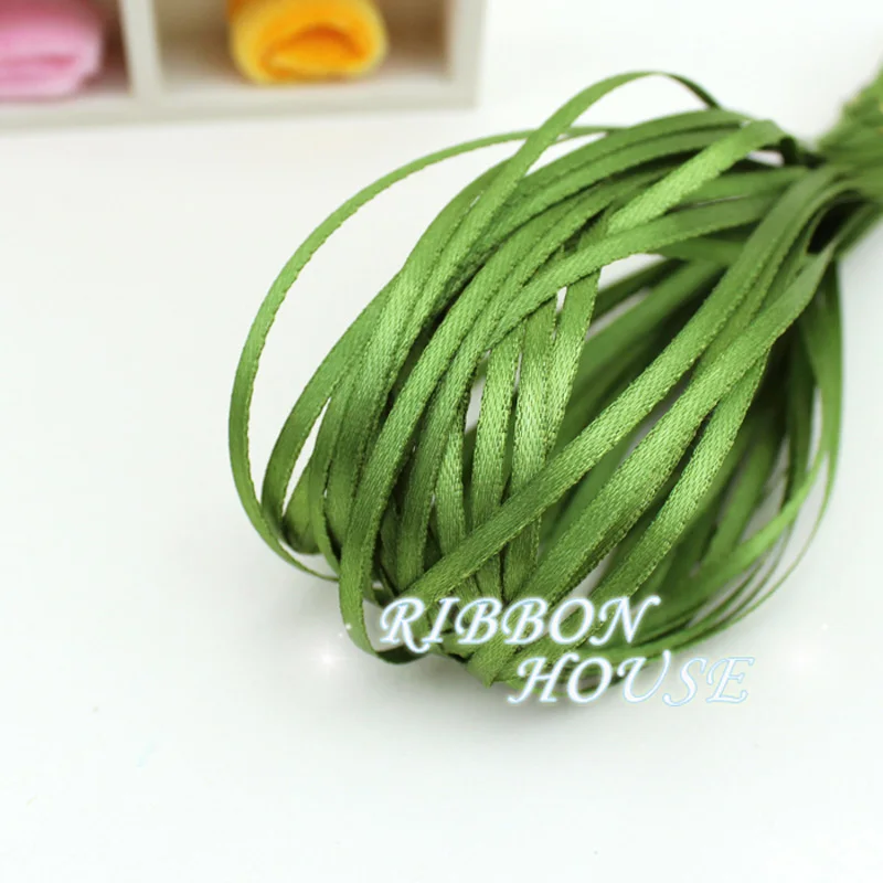 40-meters-lot-1-8-3mm-Olive-Green-Webbing-Decoration-Ribbon-Single-Face ...
