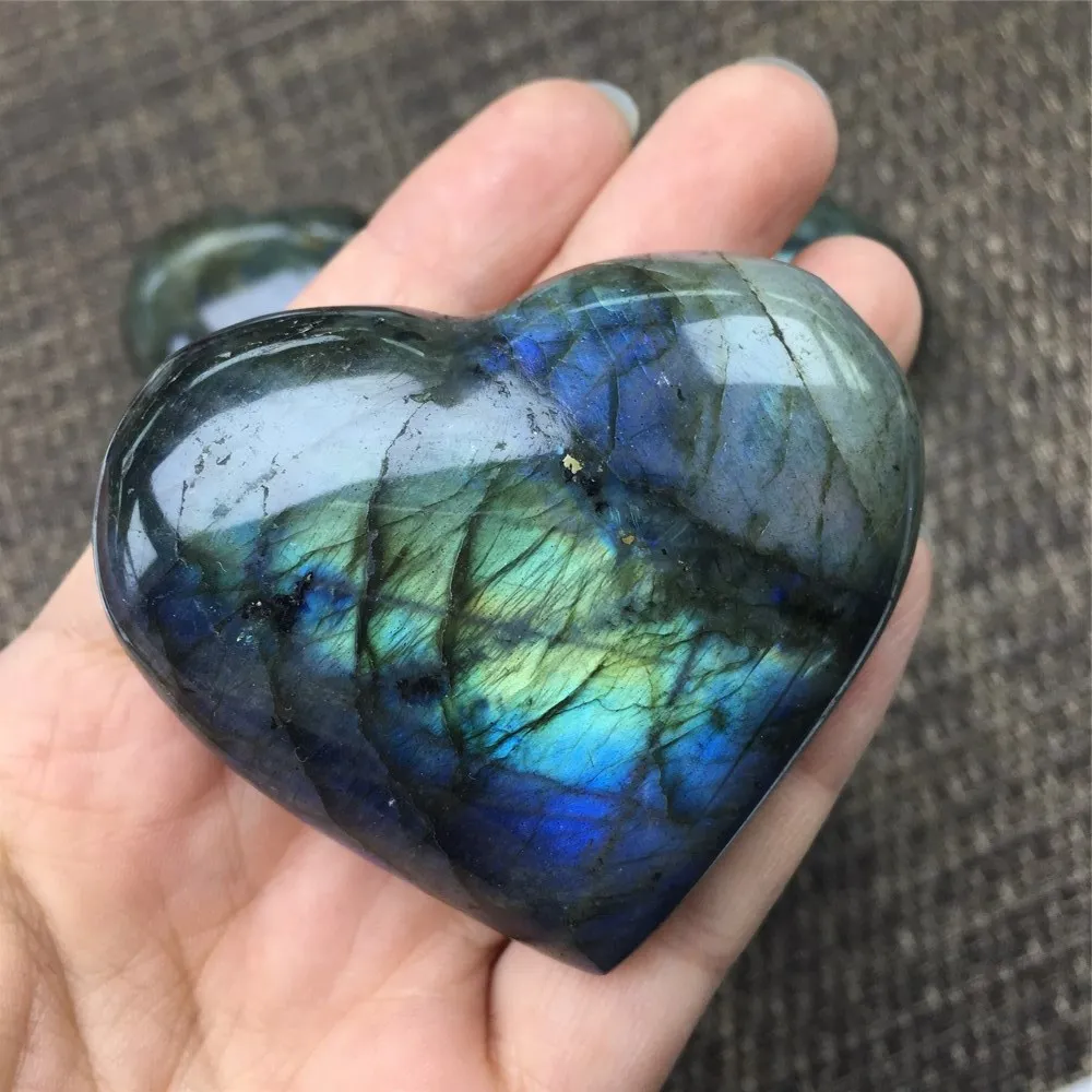 Natural Stones Heart Shape Labradorite Lithotherapy Home Décor Home ...
