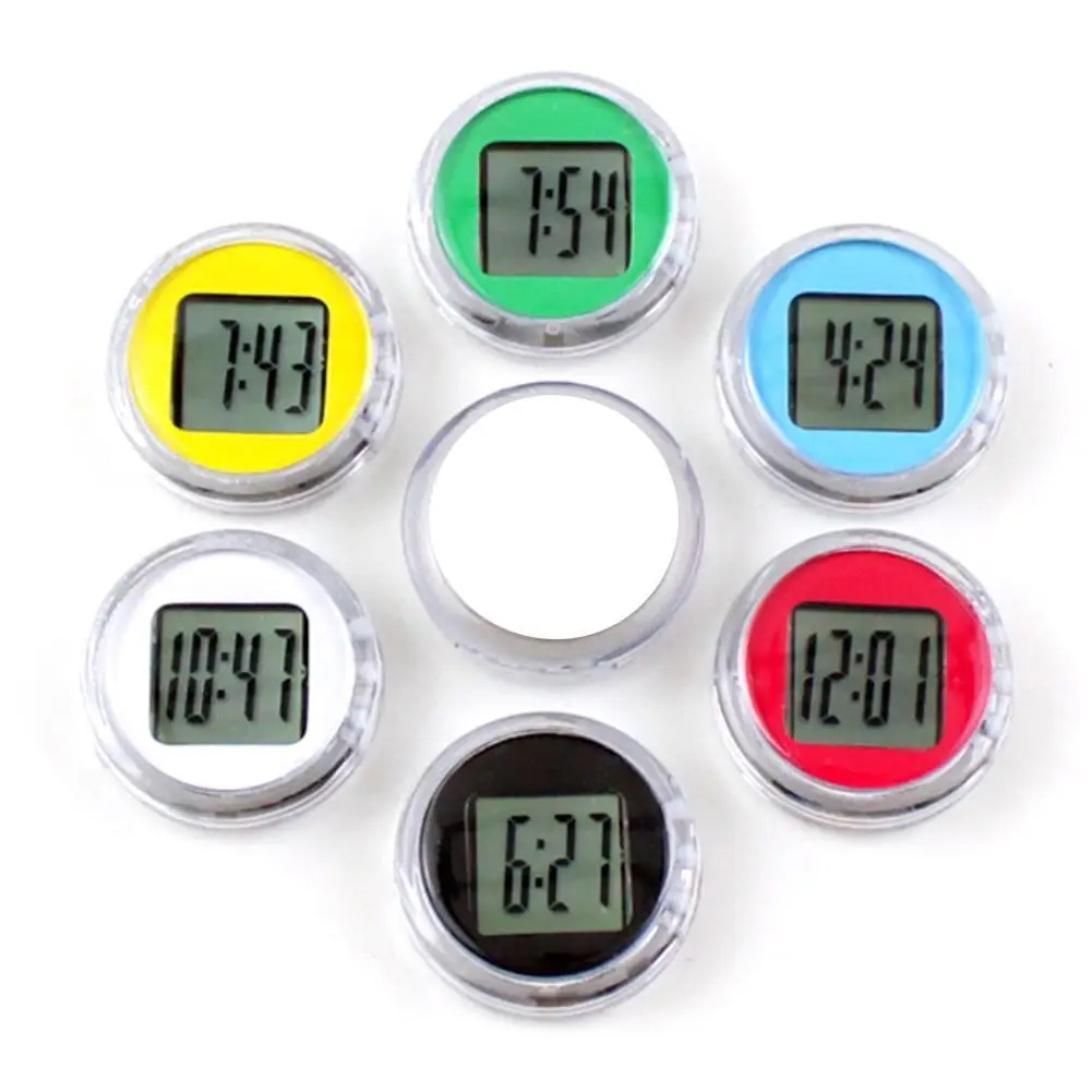 Waterproof Mini Motorcycle Bike Sticky Digital Display Clock Watch ...