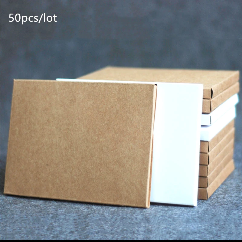 50Pcs Kraft Paper Blank Paper Gift box Stationery Packaging Box ...