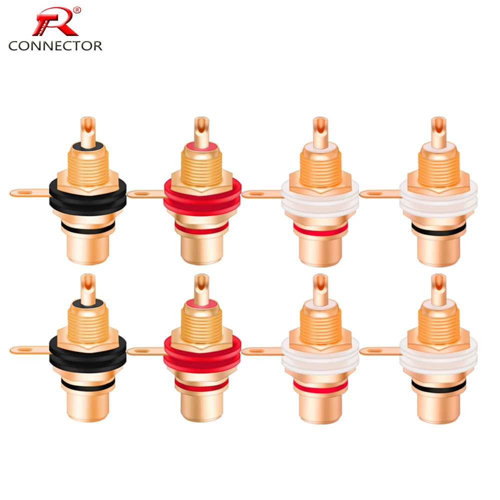 8pcs/4pairs Binding Post Female Rca Jack Hifi Cable Terminal Connector ...