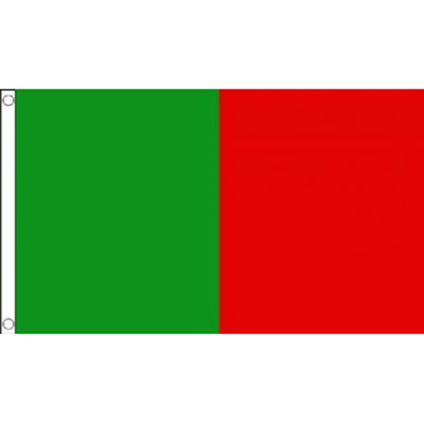 Green And Red Half 3x5 FT Flag Perfect 100% Polyester 150x90cm Double ...