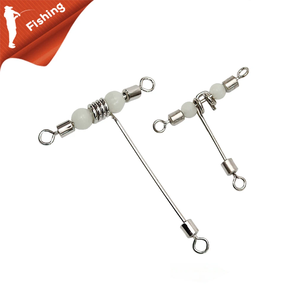 10pcs Luminous Fishing Swivels T-shape 3 Way Rolling Swivel Cross-line ...