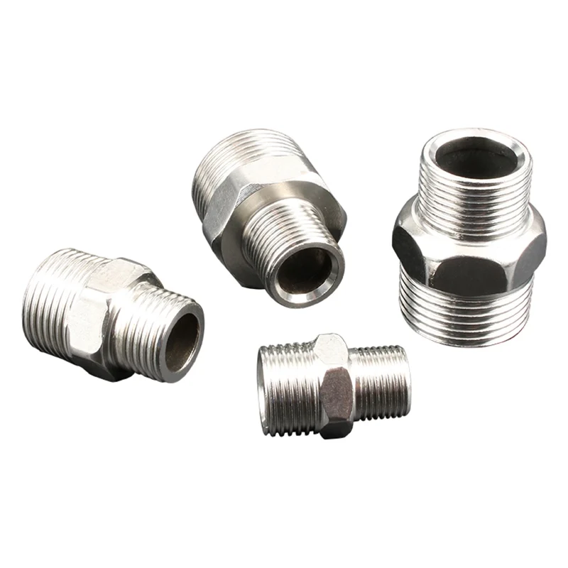 201-Stainless-Steel-Pipe-Fittings-with-Double-External-Wires-and ...