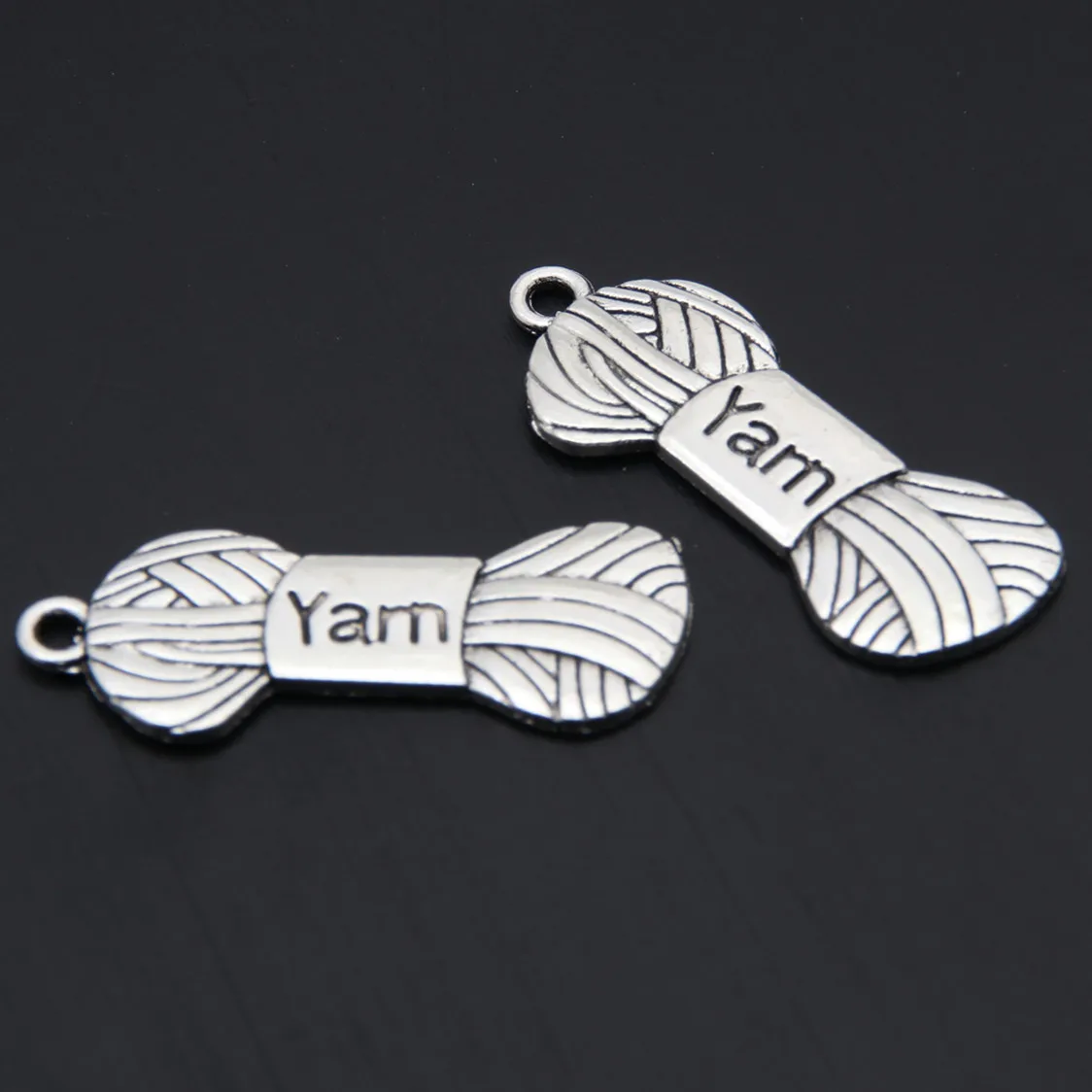 20pcs Silver Color Knitting Yarn Ball Of Wool Charms Knitting Sewing ...