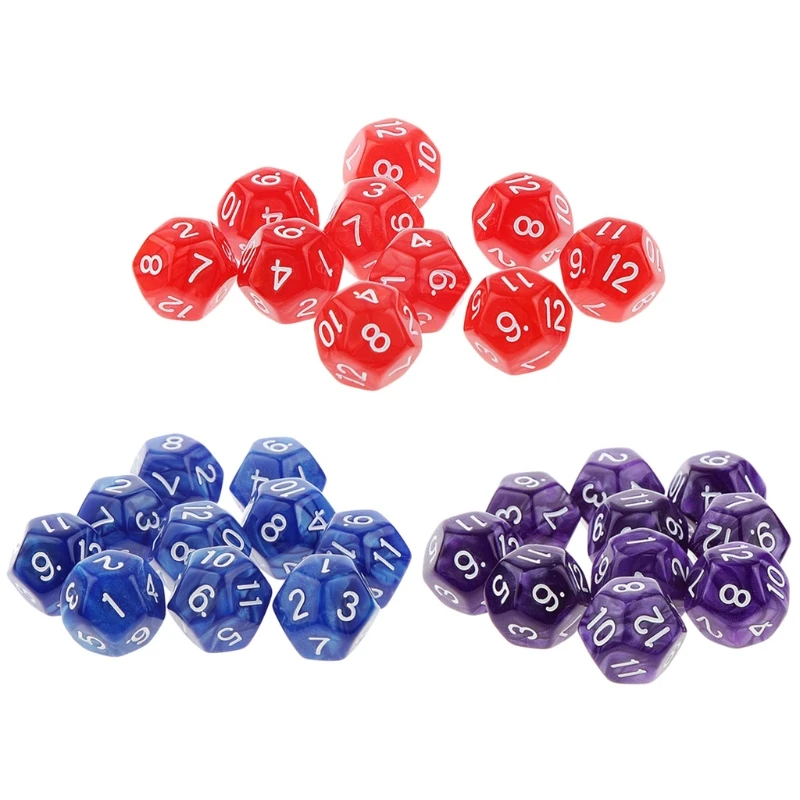 10pcs-12-Sided-Dice-D12-Polyhedral-Dice-Family-Party-RPG-Board-Game ...
