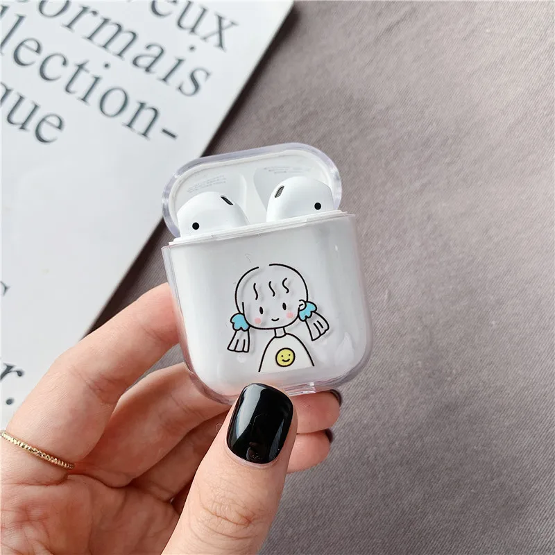 Прозрачный жесткий чехол с рисунком для Apple AirPods, чехол ...