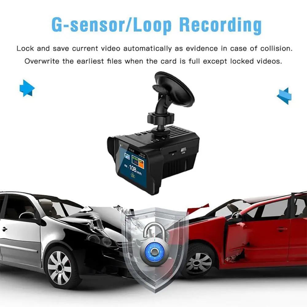Full Band Mirro Car Speed Laser Police Dog Radar Detector GPS Voice ...