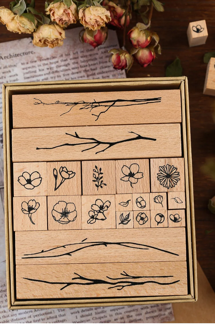 Tampon décoratif,Timbres-poste en bois et caoutchouc pour scrapbooking ...