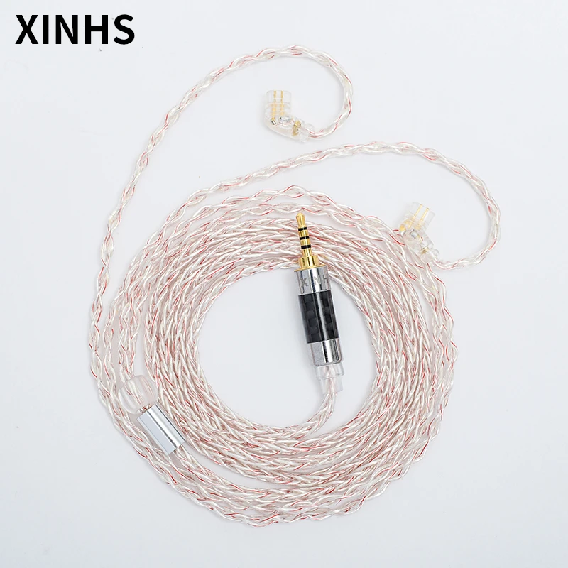 8 Core 5n Silver Plated Copper Hifi Earphones Upgrade Cable With Mmcx/0 ...