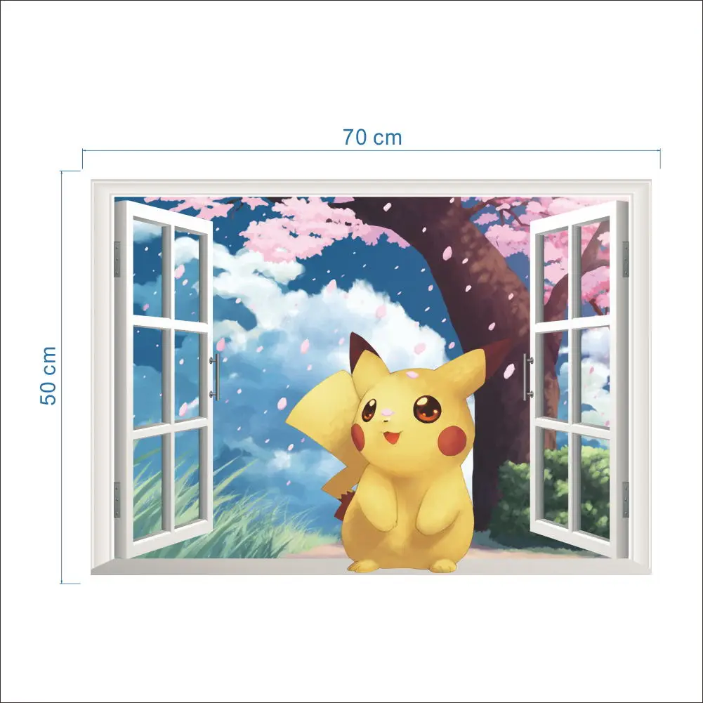 Pokemon Go Kawaii Pikachu Character Under The Cherry Tree 3D Window ...