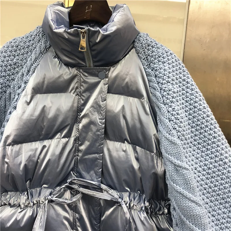 Женская парка, зимнее пальто, новинка, корейский стиль, воротник-стойка ...