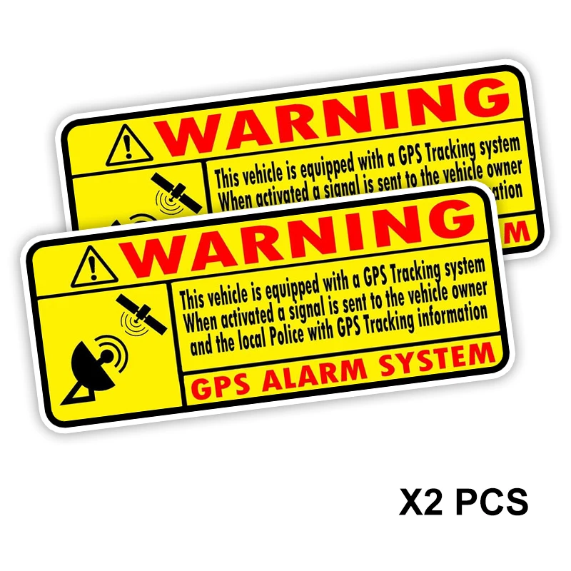 F541-2-PCS-Warning-GPS-Alarm-System-Sticker-on-The-Car-Vinyl-Decal ...