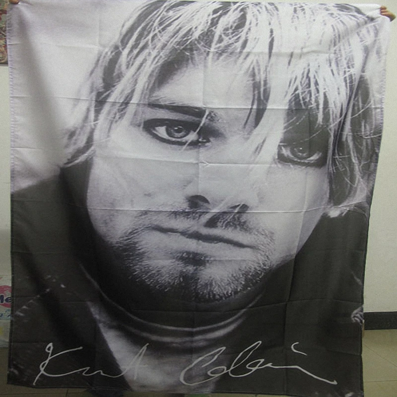 Kurt Cobain banderines de tela de poliéster impermeable para decoración ...