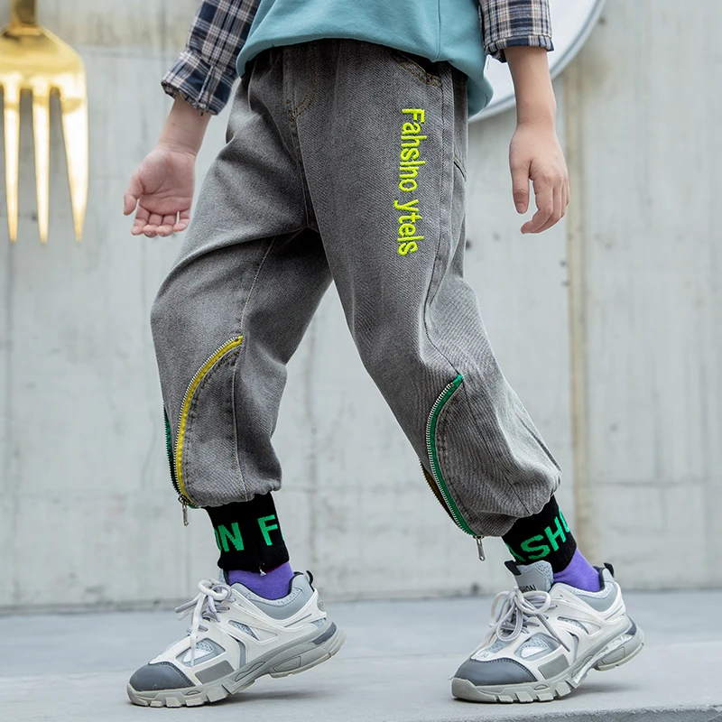 Cool-Kids-Jeans-Boys-Children-Pants-Double-zipper-Letter-Embroidery ...