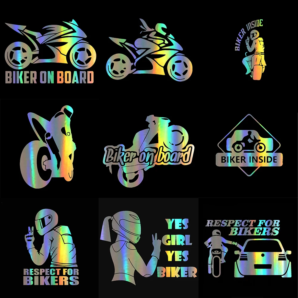 Motorcycle-Sticker-Respect-For-Bikers-And-Biker-On-Board-Reflective-Car ...