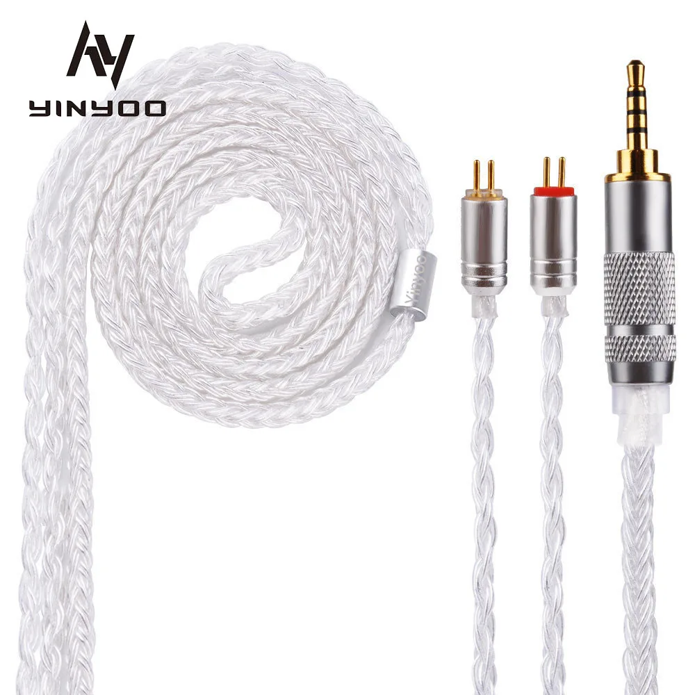 Yinyoo 16 Core Silver Plated Cable 2.5/3.5/4.4mm Upgrade Cable With MMCX/2PIN/QDC for BLON BL 01 ...