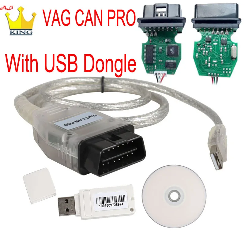 VAG CAN PRO CAN BUS + UDS K line S.W 버전 5.5.1 VCP OBD2 진단 인터페이스, USB ...