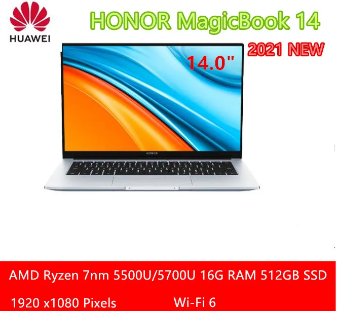 HONOR MagicBook 14 2021 노트북 14 인치 AMD Ryzen 5 5500U, 5700U 16G RAM 512GB PCI SSD IPS 풀 스크린|랩톱 ...