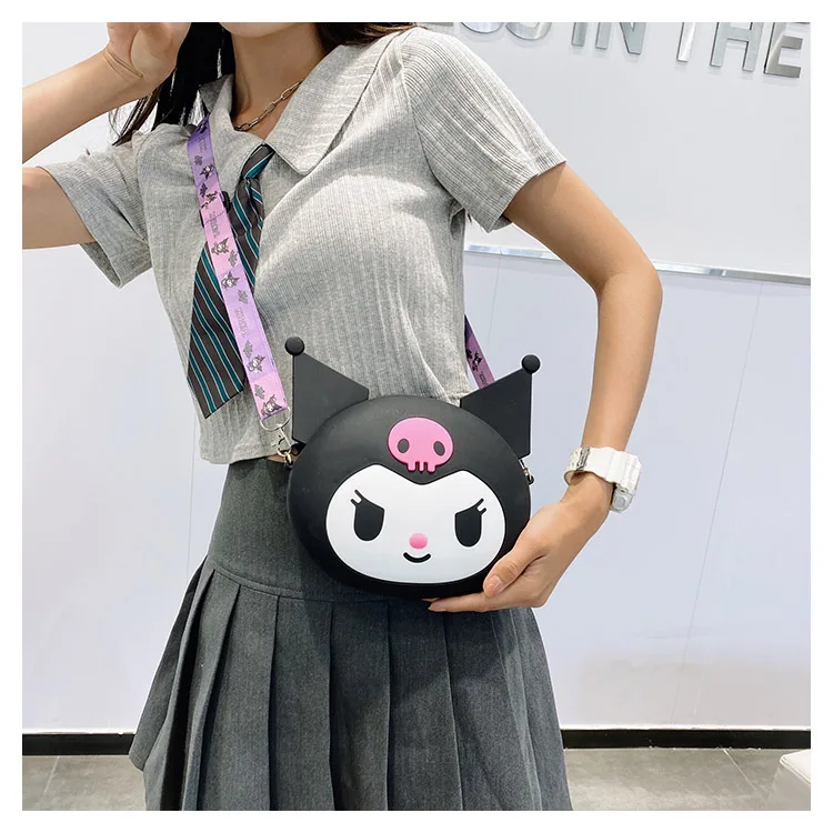 Cartoon Kuromi Silicone Bag Messenger Kawaii Coin Purse - KawaiiMerch.com