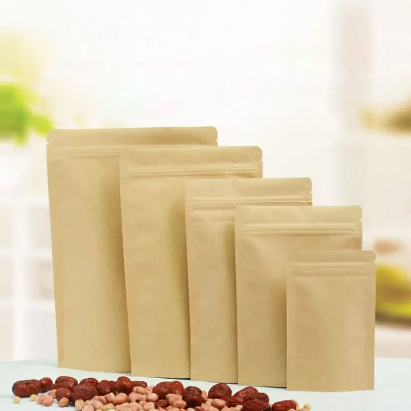 Kraft Paper Tea Bag Stand up Gift Fruit Tea packaging Pouches Zipper ...