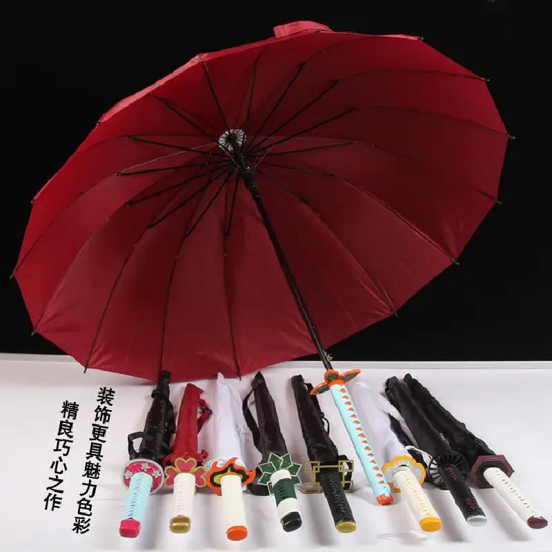 Demon Slayer Kimetsu No Yaiba Folding Umbrella Red ストア