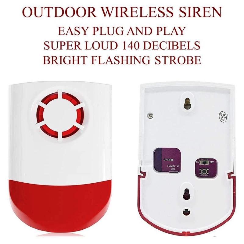 Flash Strobe Outdoor Wireless Alarm Wireless Sound and Light Alarm ...