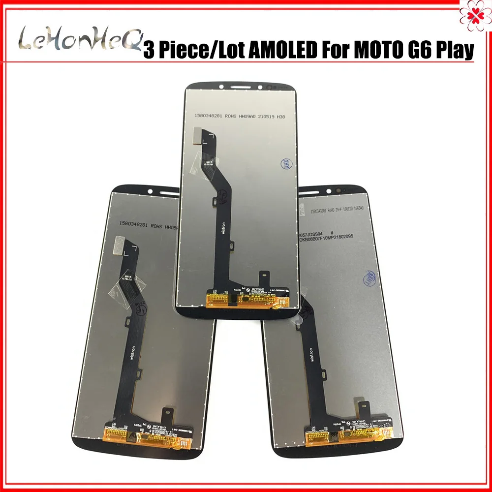 3 peças/lote 100% teste lcd para motorola moto g6 play display touch ...