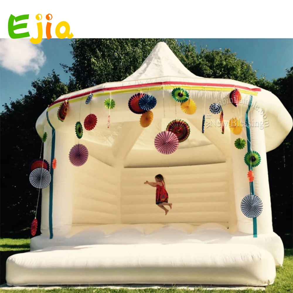 5m Big Commercial House Bounce White Jumping Castle Inflatable,cheap ...