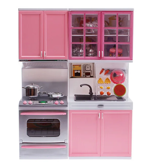 Simulation-Pink-Kitchen-Cabinets-Set-High-grade-Children-Pretend-Play ...