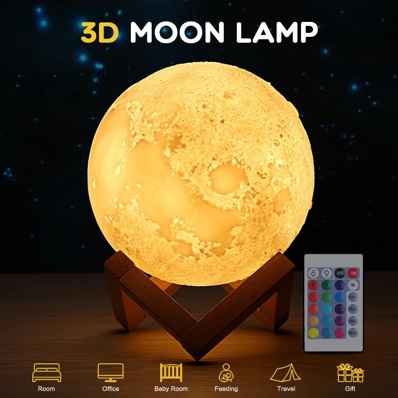 Creative-Rechargeable-3D-Print-Moon-Lamp-Night-Light-For-Moon-light ...