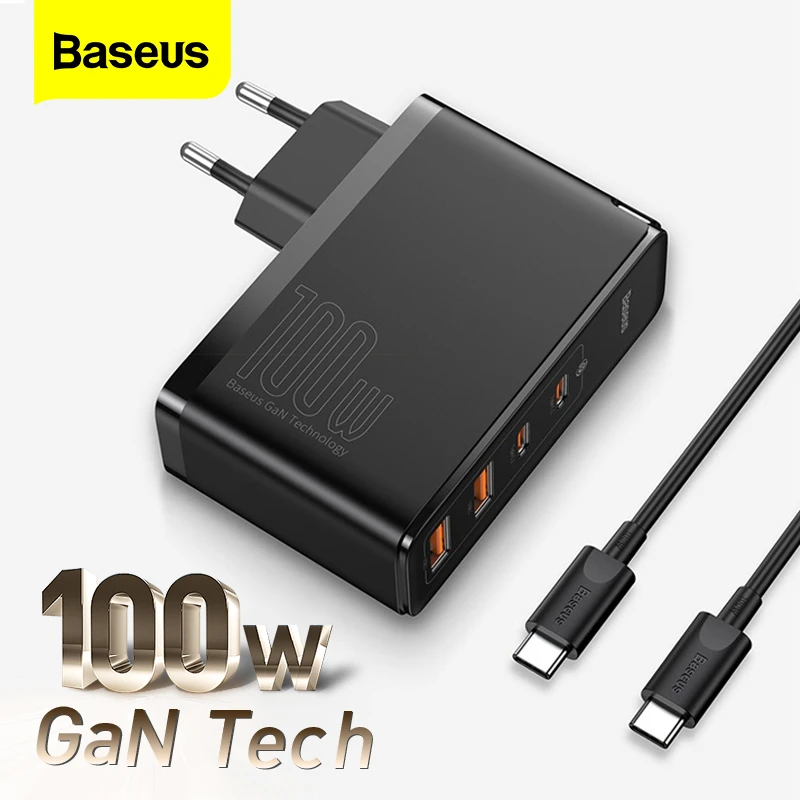 Baseus 100w Gan Usb Type C Charger Quick Charge Qc 5.0 Pd 4.0 3.0 Fast ...