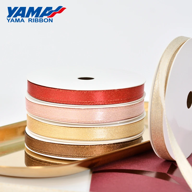 Yama Gold Purl Satin Ribbon 6 9 13 16 Mm 1/4 3/8 1/2 5/8 Inch 100yards ...