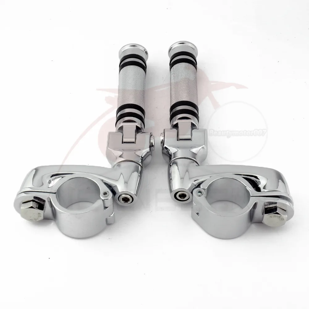 32mm Motorcycle Highway Foot Pegs Engine Guard Footrest Mount Clamps ...