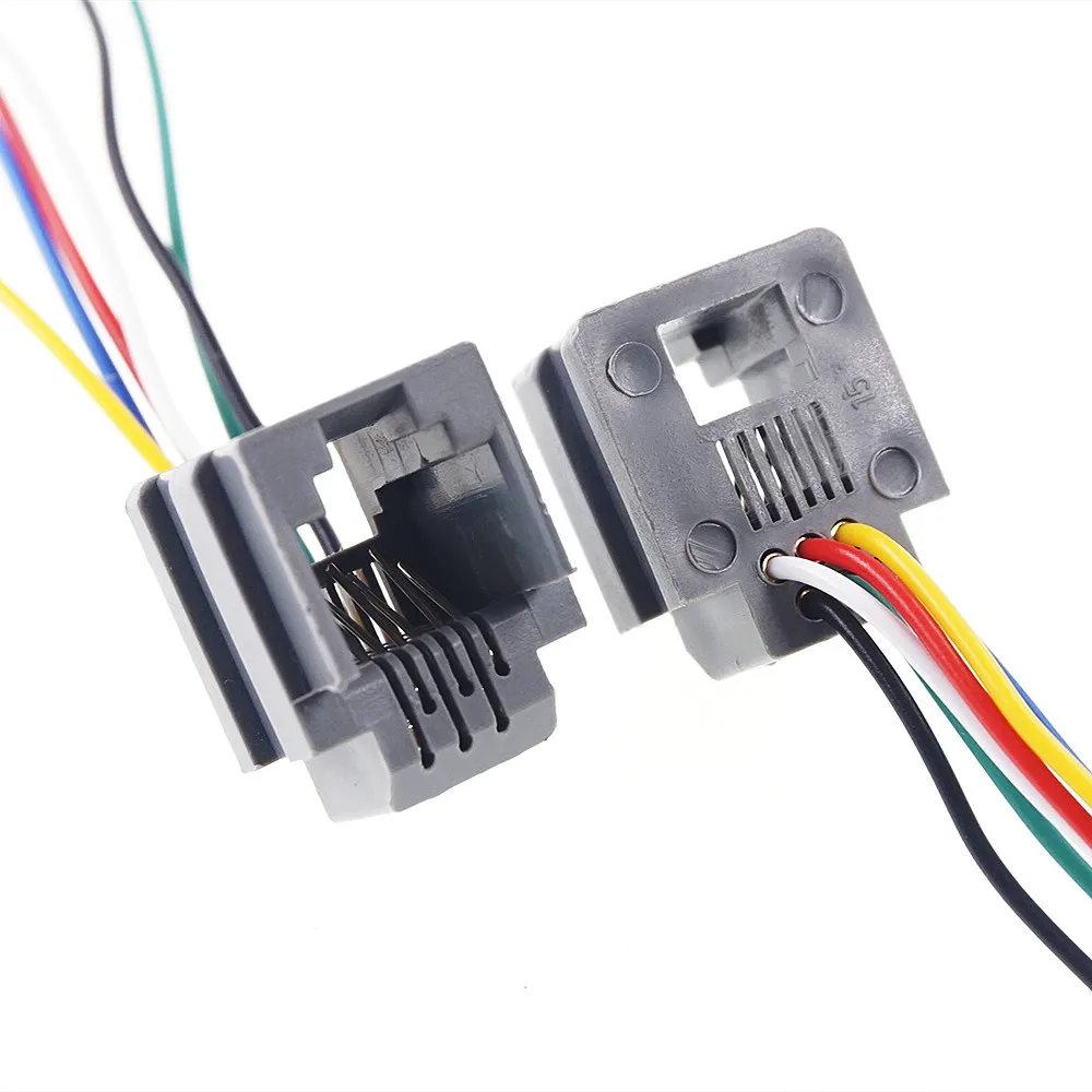 20 pcs 623K-6P6C RJ11 Modular Connector 623K 6P6C Socket Female Crimp ...
