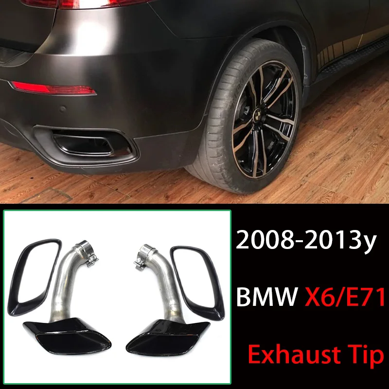 1 Pair Stainless Steel Car Exhaust For Bmw X6 E71 Exhaust Pipe 30d 35d ...