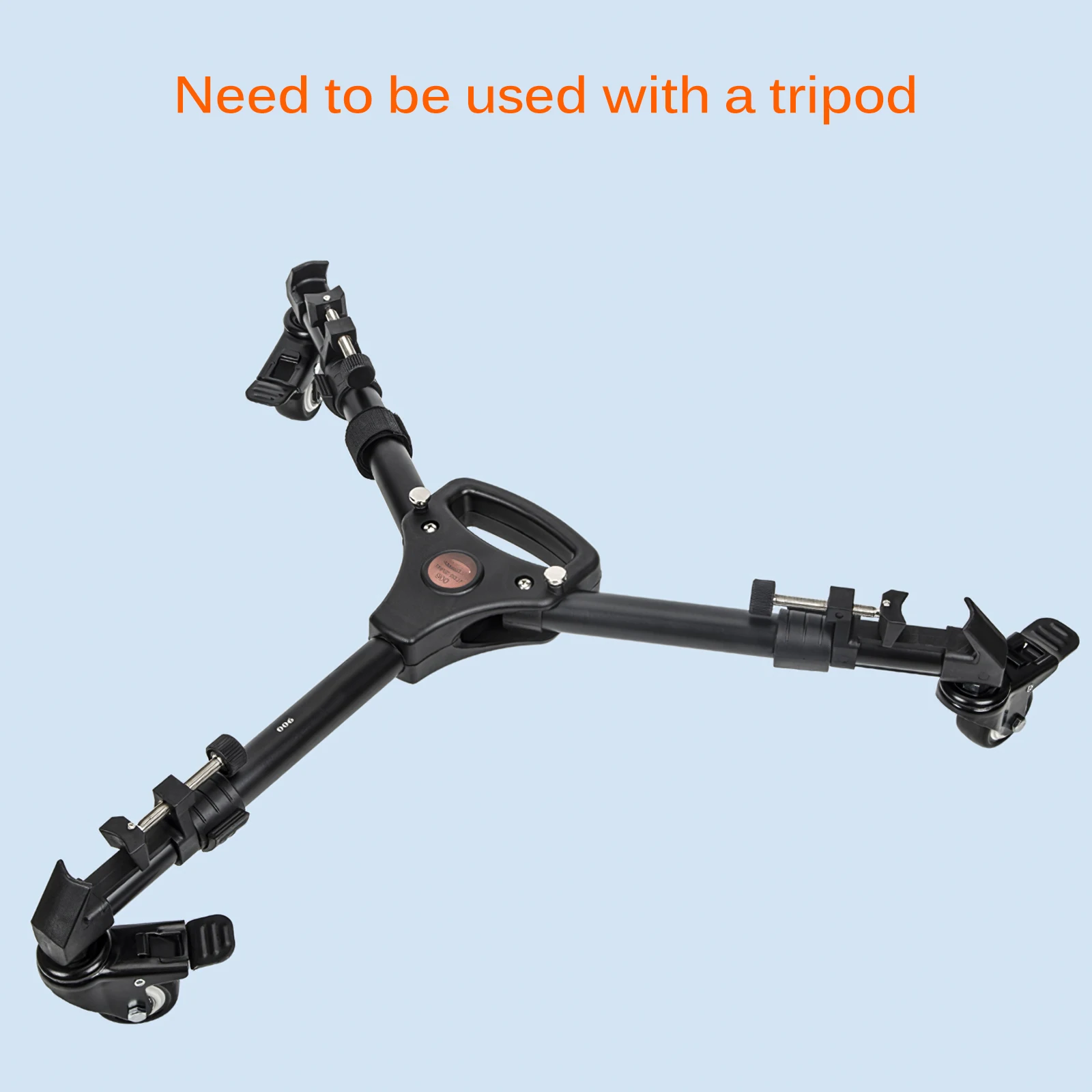 Aluminum-Camera-Photo-Video-Tripod-Pulley-Flexible-Three-Wheel-Leg-Base ...